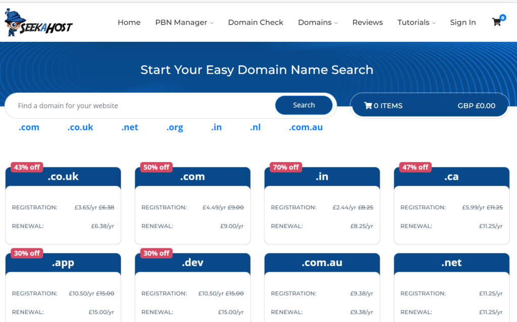 Get Cheapest .in Domain Registration in India via SeekaHost.app ...